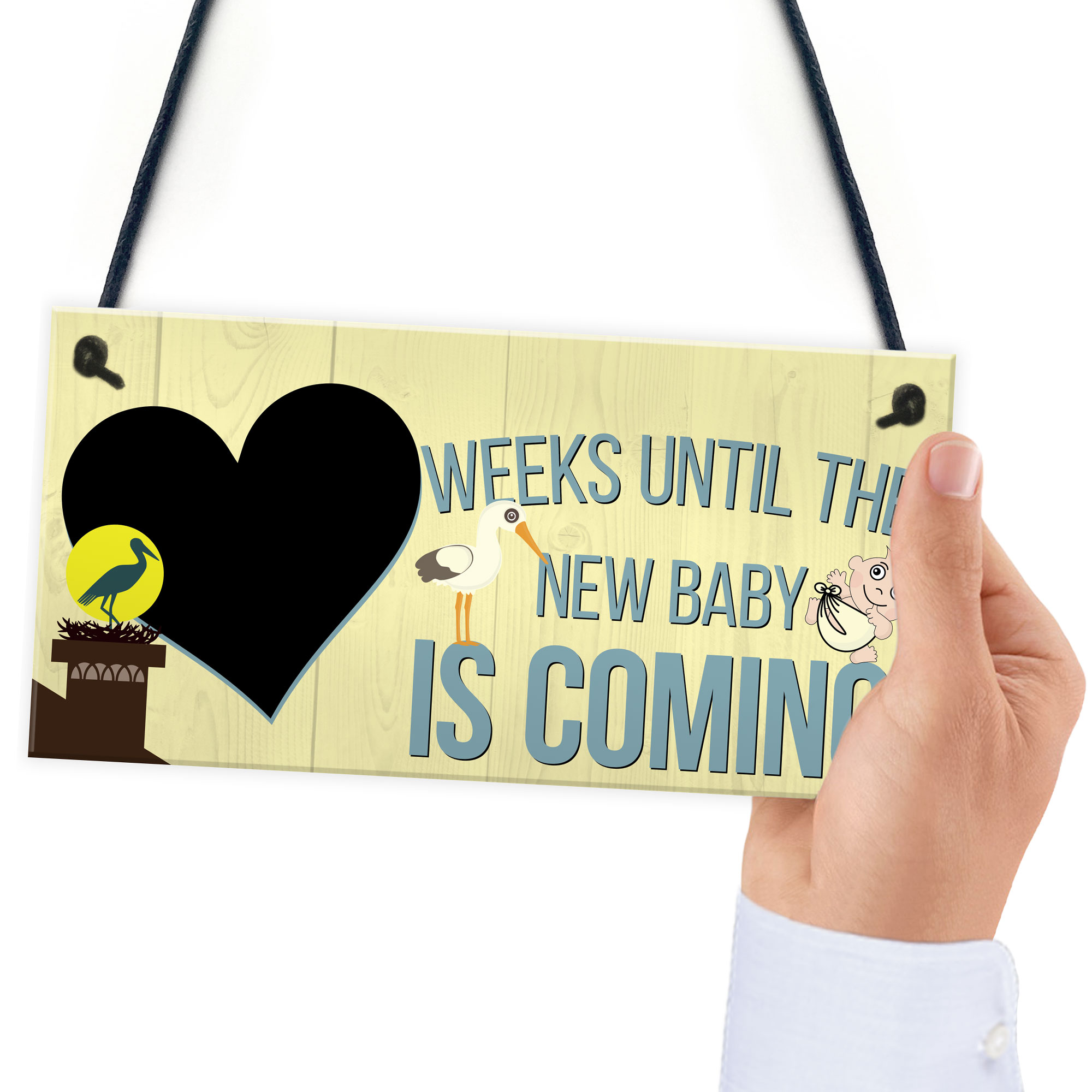 Countdown Chalkboard Weeks Until The Baby Is Coming Hanging Sign