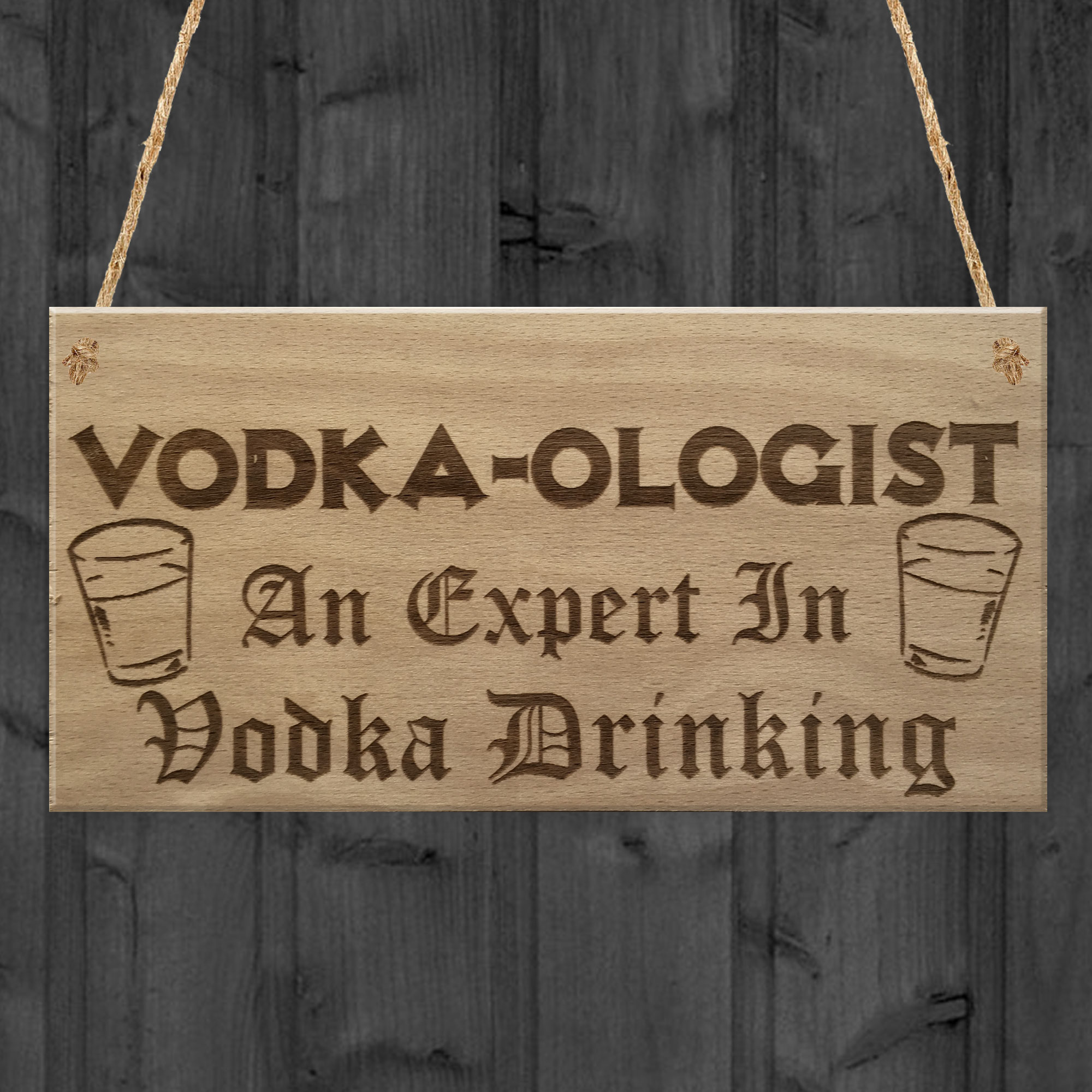 Vodka-Ologist Funny Alcohol Man Cave Friend Gift Hanging Plaque