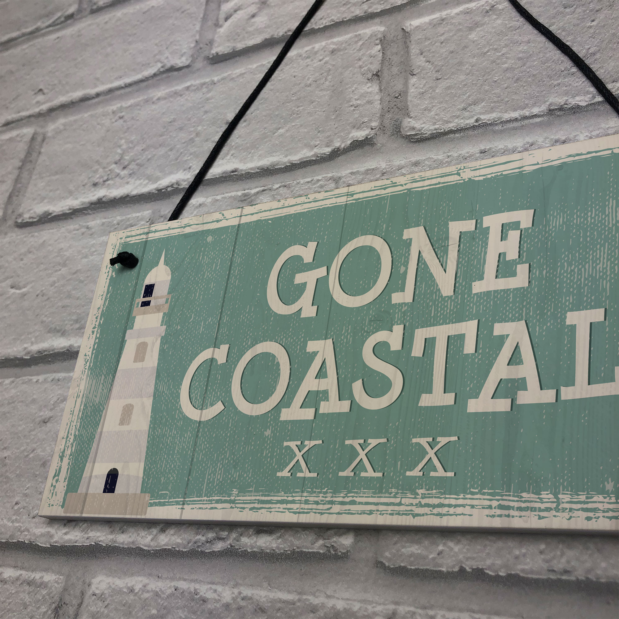 Gone Coastal Shabby Chic Sign Vintage Nautical Seaside Plaques