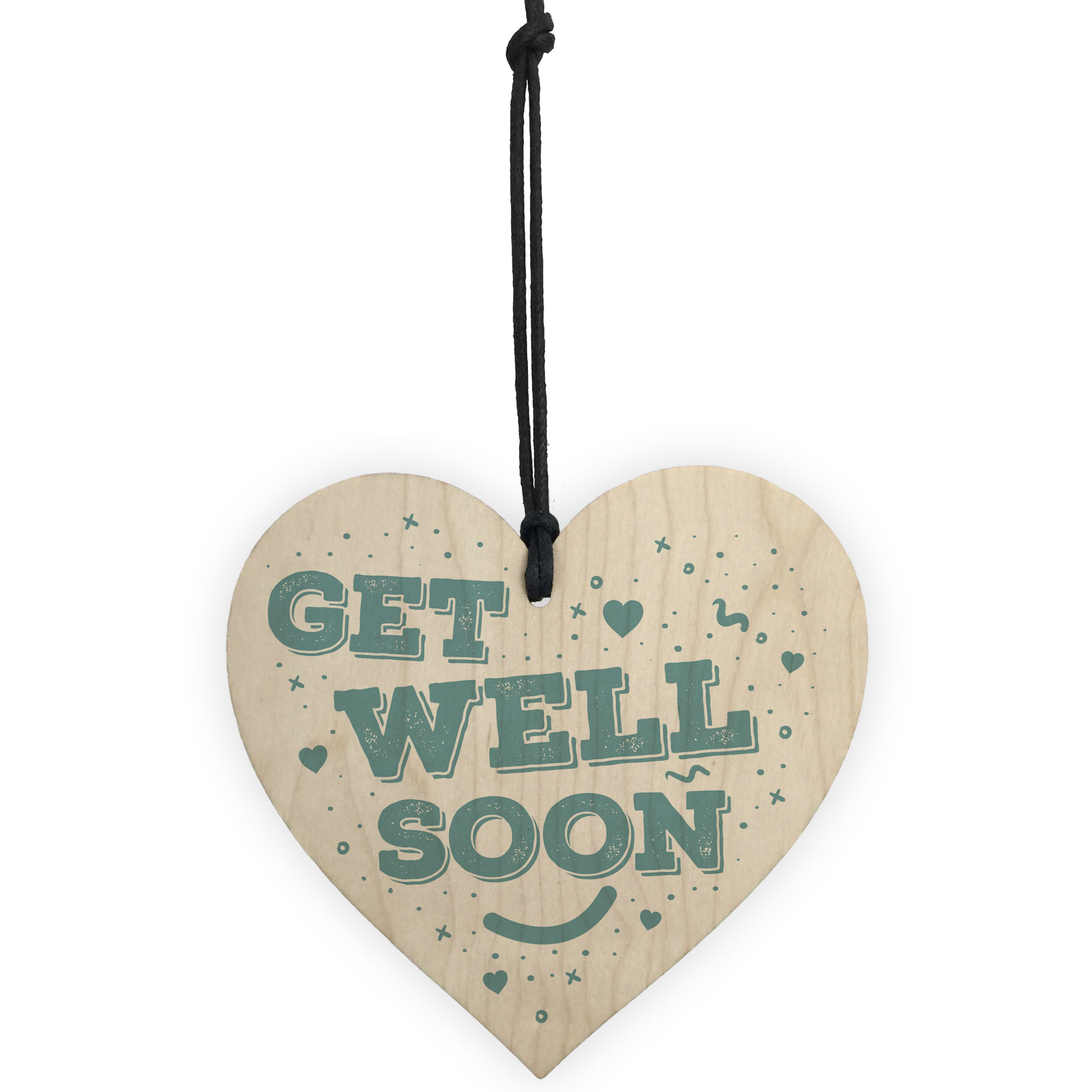 Get Well Soon Thinking of You Love Gift Wooden Heart Sign Plaque