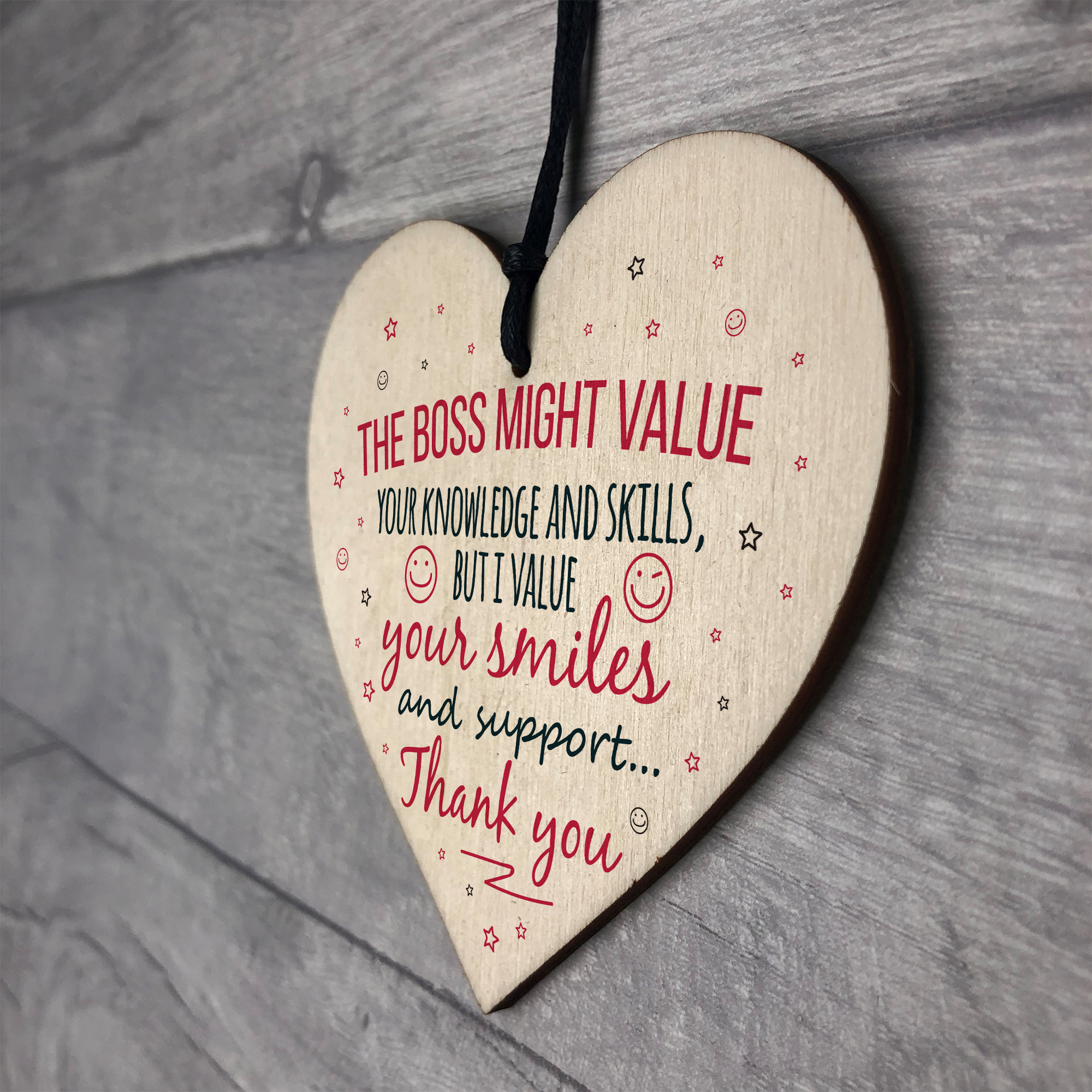 I Value You Colleague Wooden Heart Plaque Sign Friendship Gift
