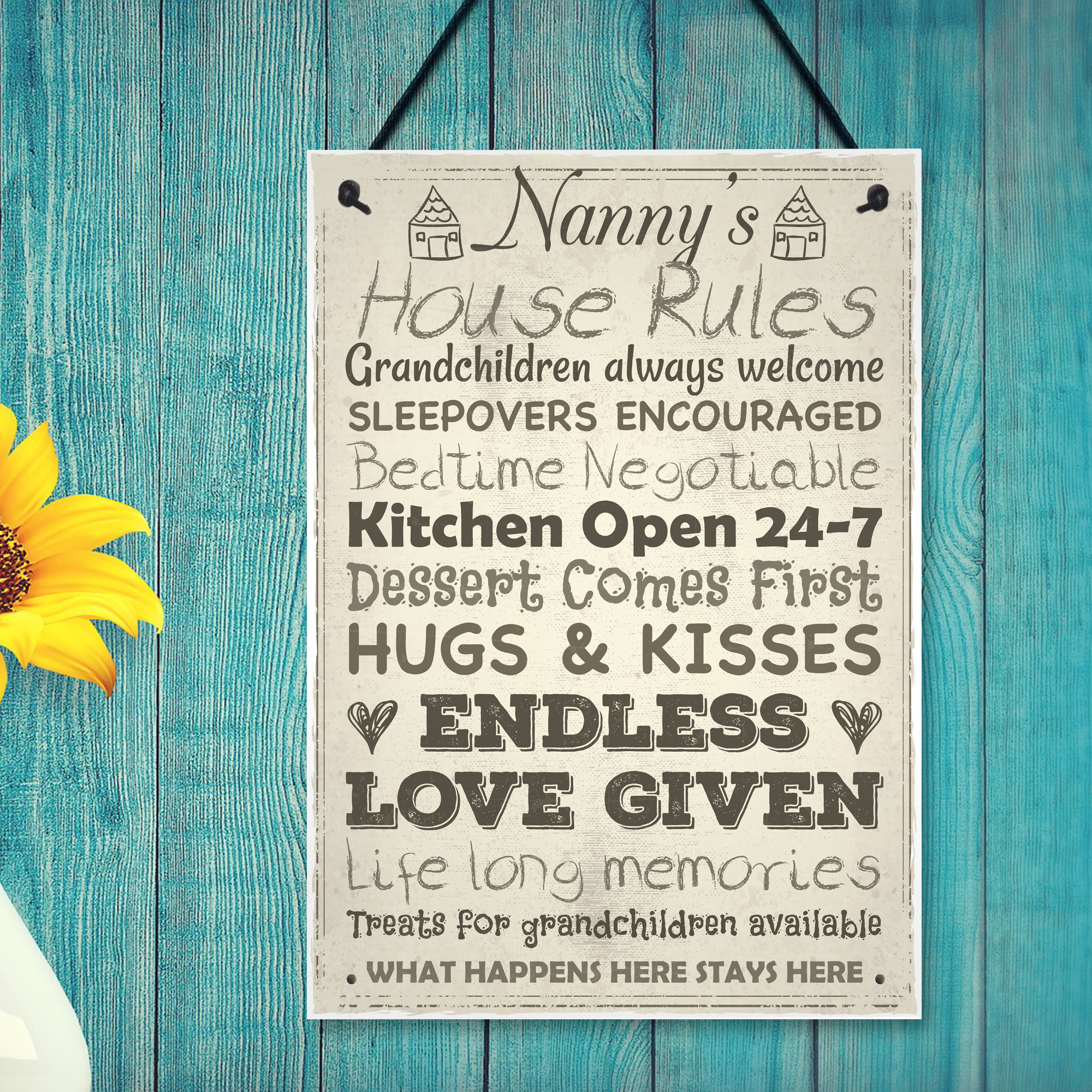Nanny's House Rules Mum Nan Grandma Grandad Mother's Day