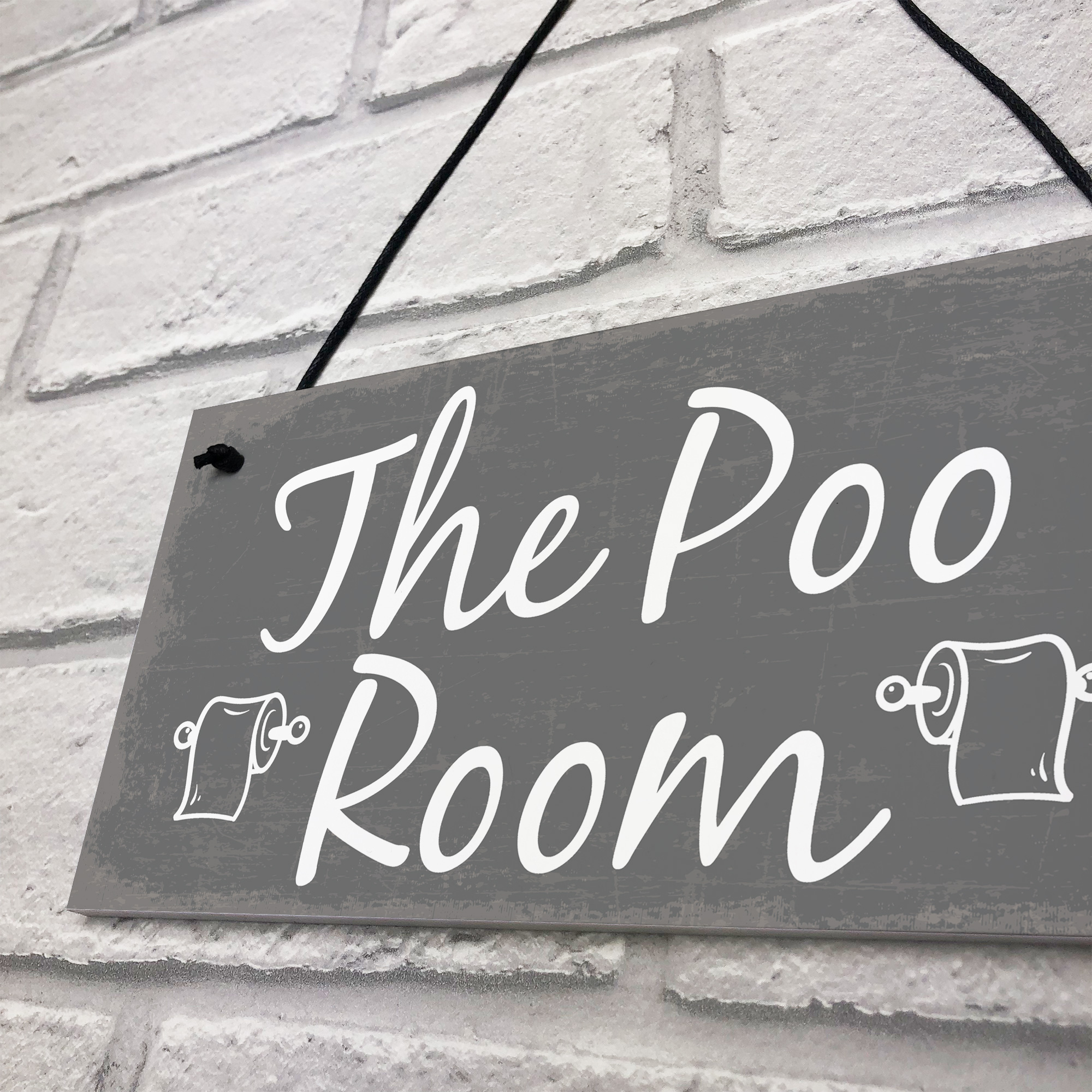 The Poo Room Shabby Chic Bathroom Toilet Loo Plaque Door Sign