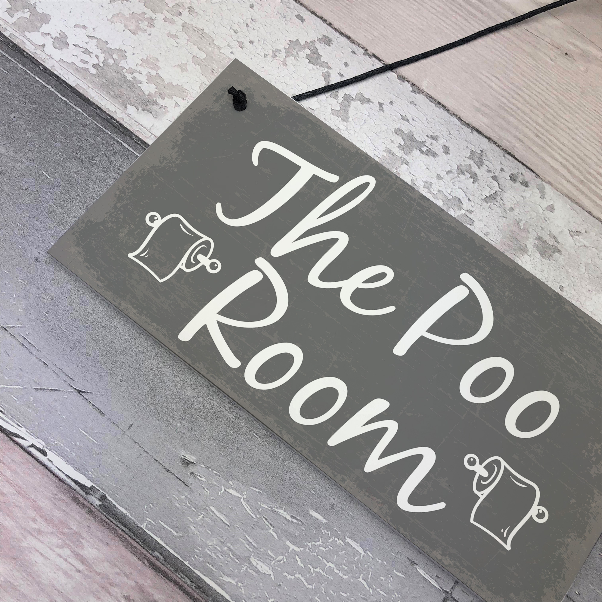 The Poo Room Shabby Chic Bathroom Toilet Loo Plaque Door Sign