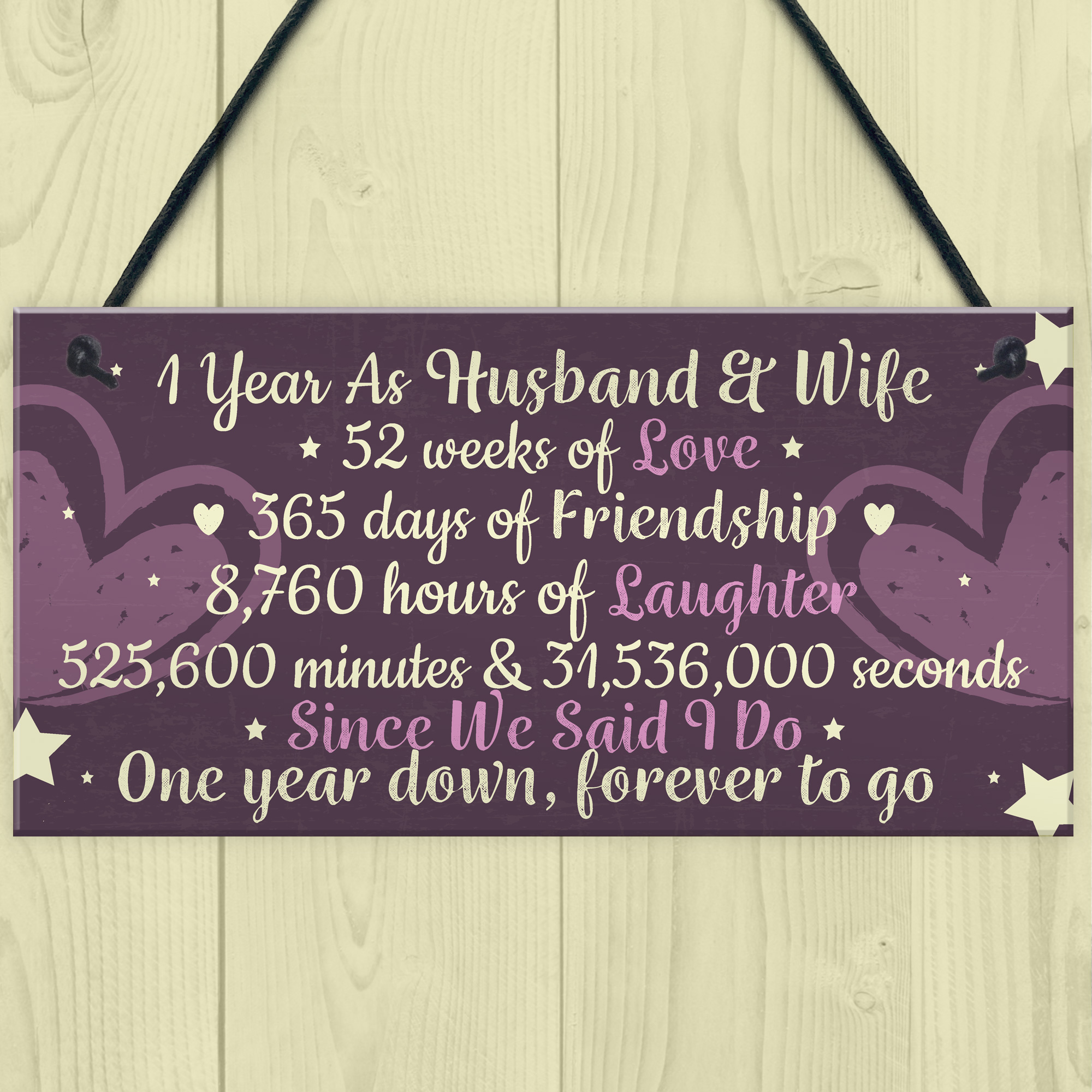 1st Wedding Anniversary Gift Plaque First Wedding Anniversary 1st Wedding Anniversary Gift Plaque First Wedding Anniversary