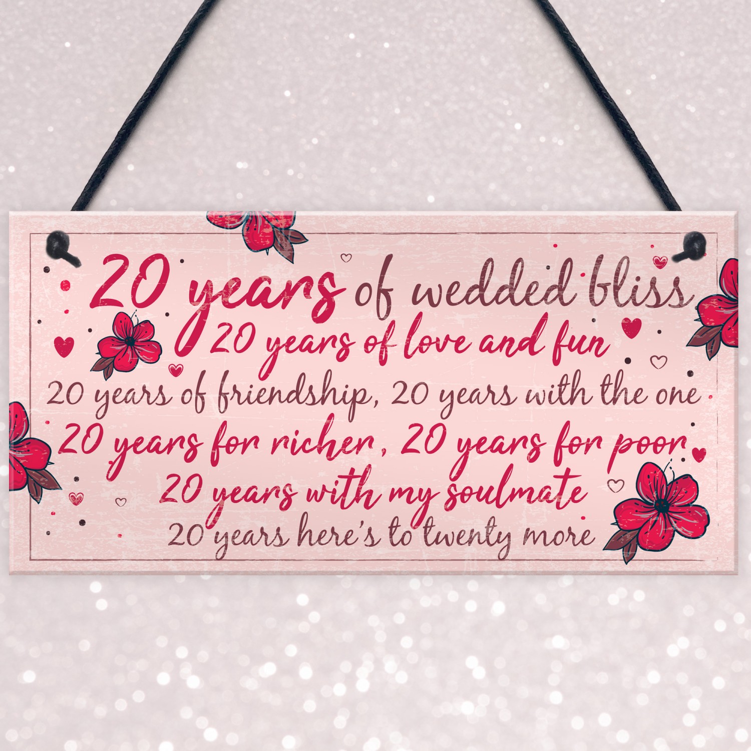 20th Wedding Anniversary Card Gift For Husband Wife Twenty Year 20th Wedding Anniversary Card Gift For Husband Wife Twenty Year