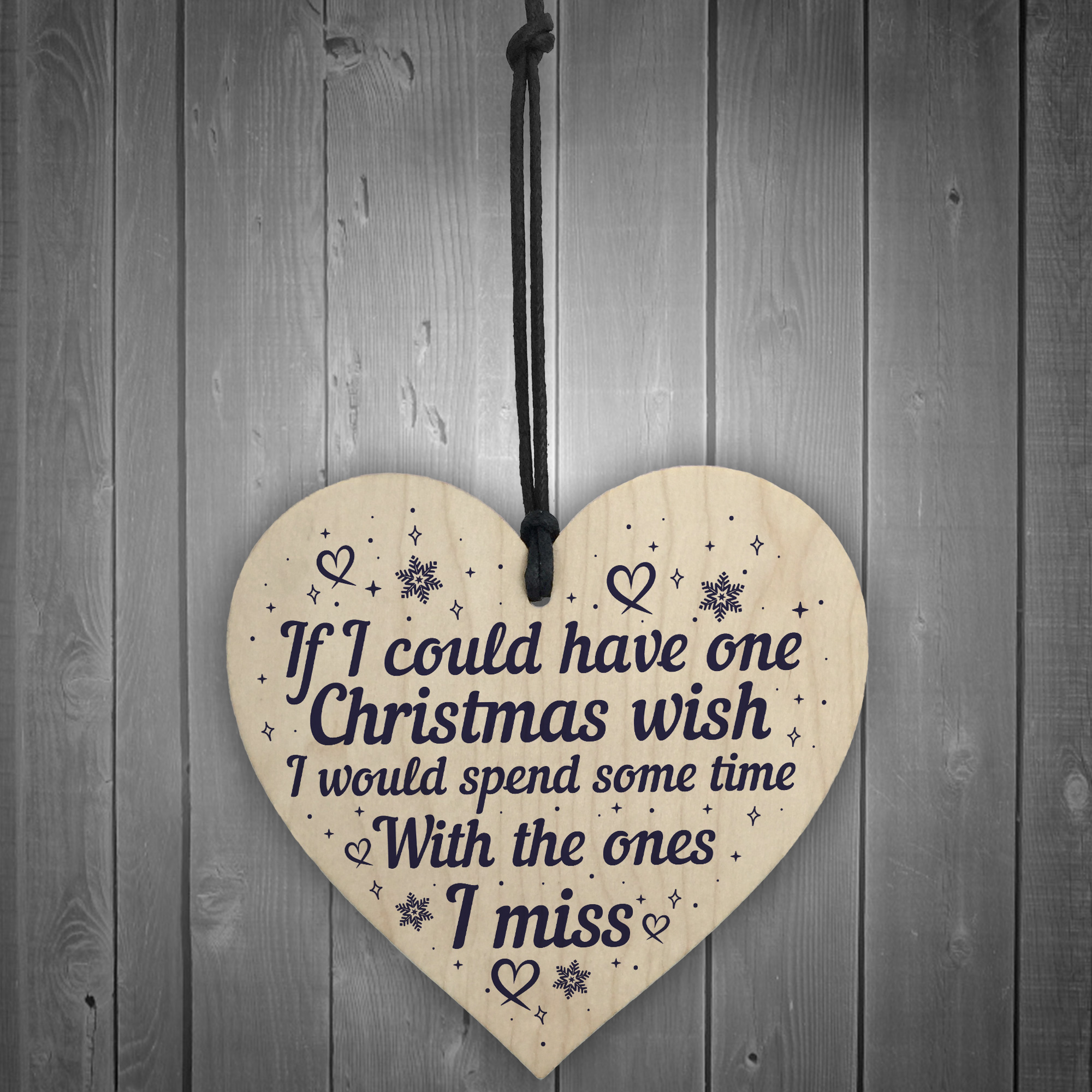 Christmas Wish Tree Decoration Hanging Wooden Bauble Sign Gift