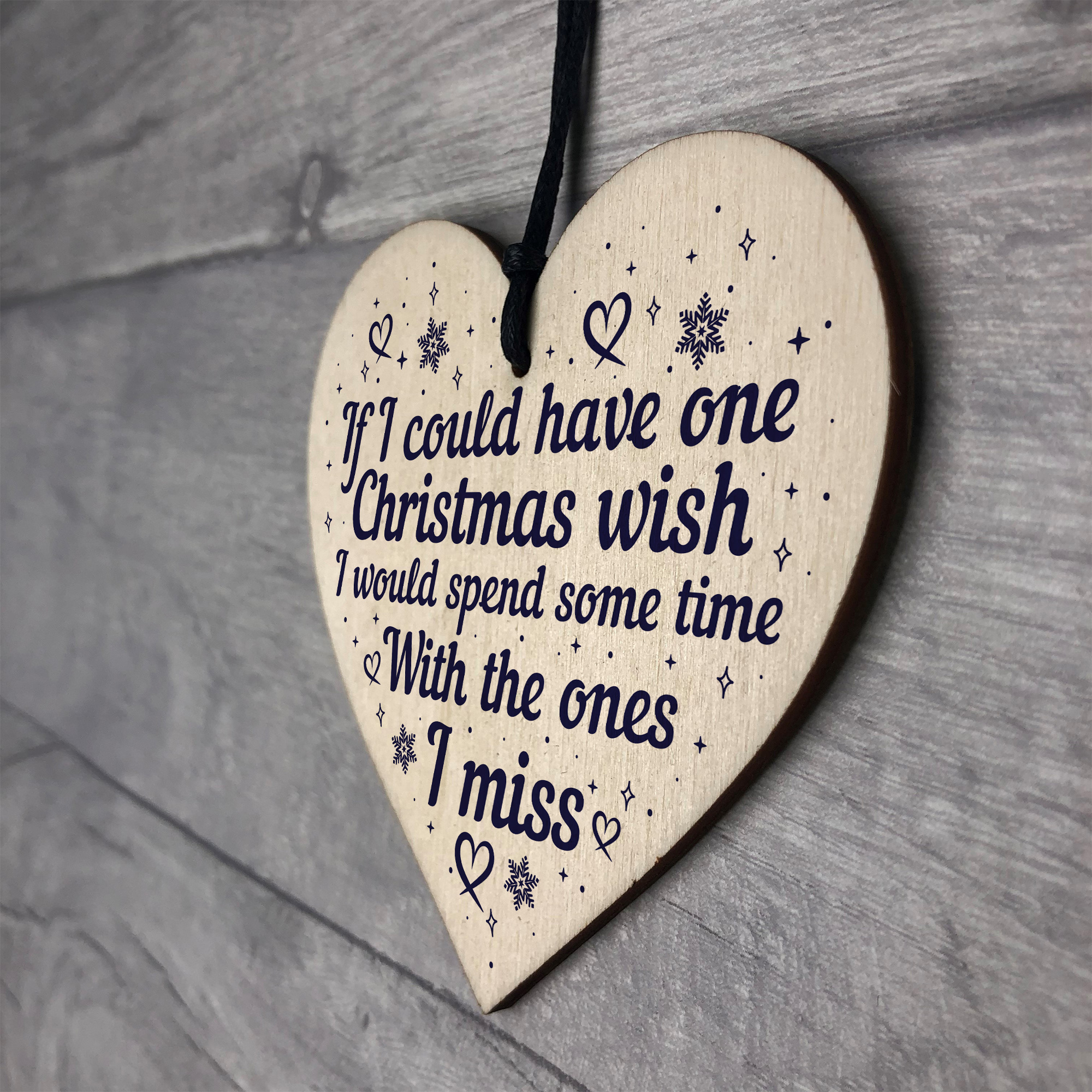 Christmas Wish Tree Decoration Hanging Wooden Bauble Sign Gift