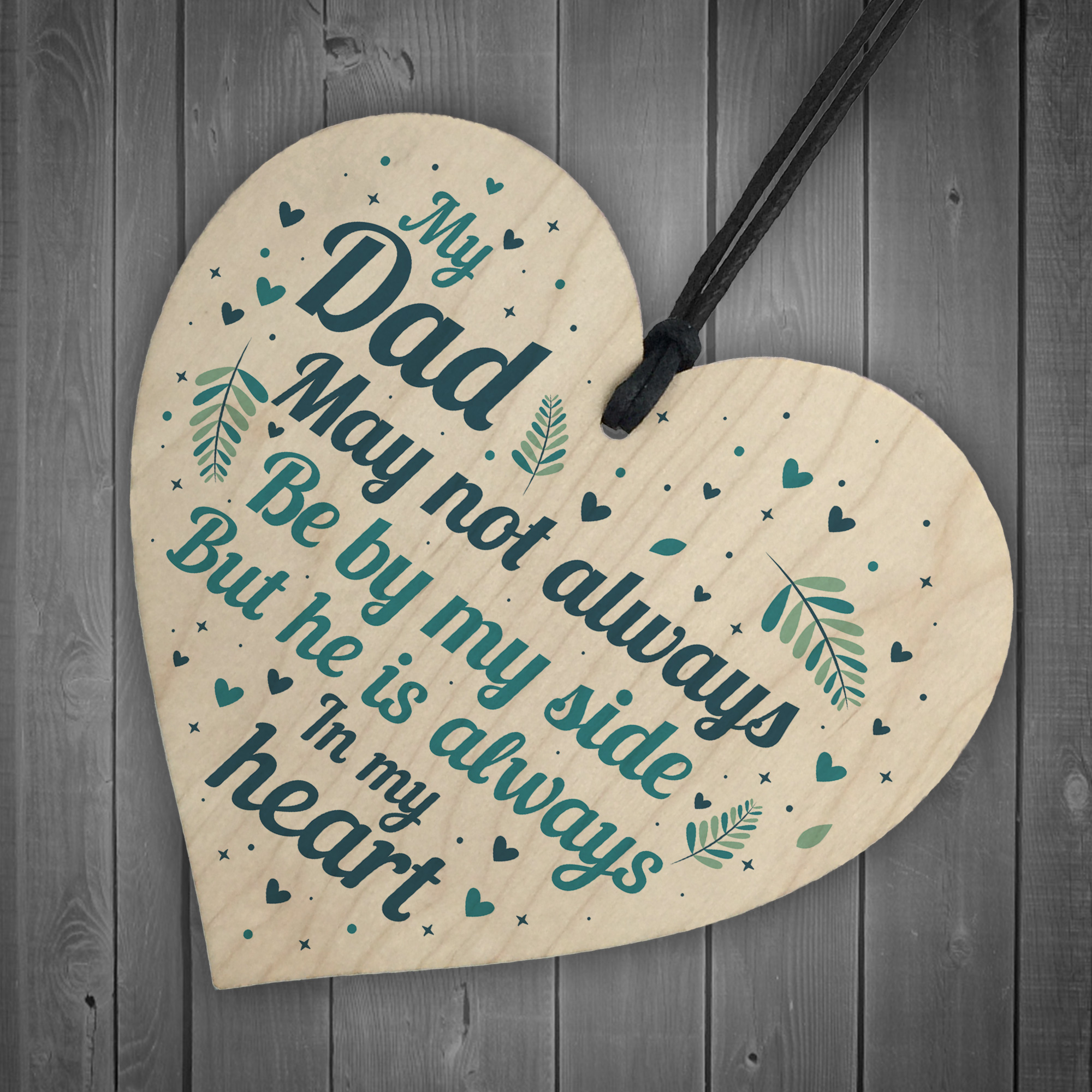 Dad Father Memorial Plaques In Memory Wood Heart Sign Memorial