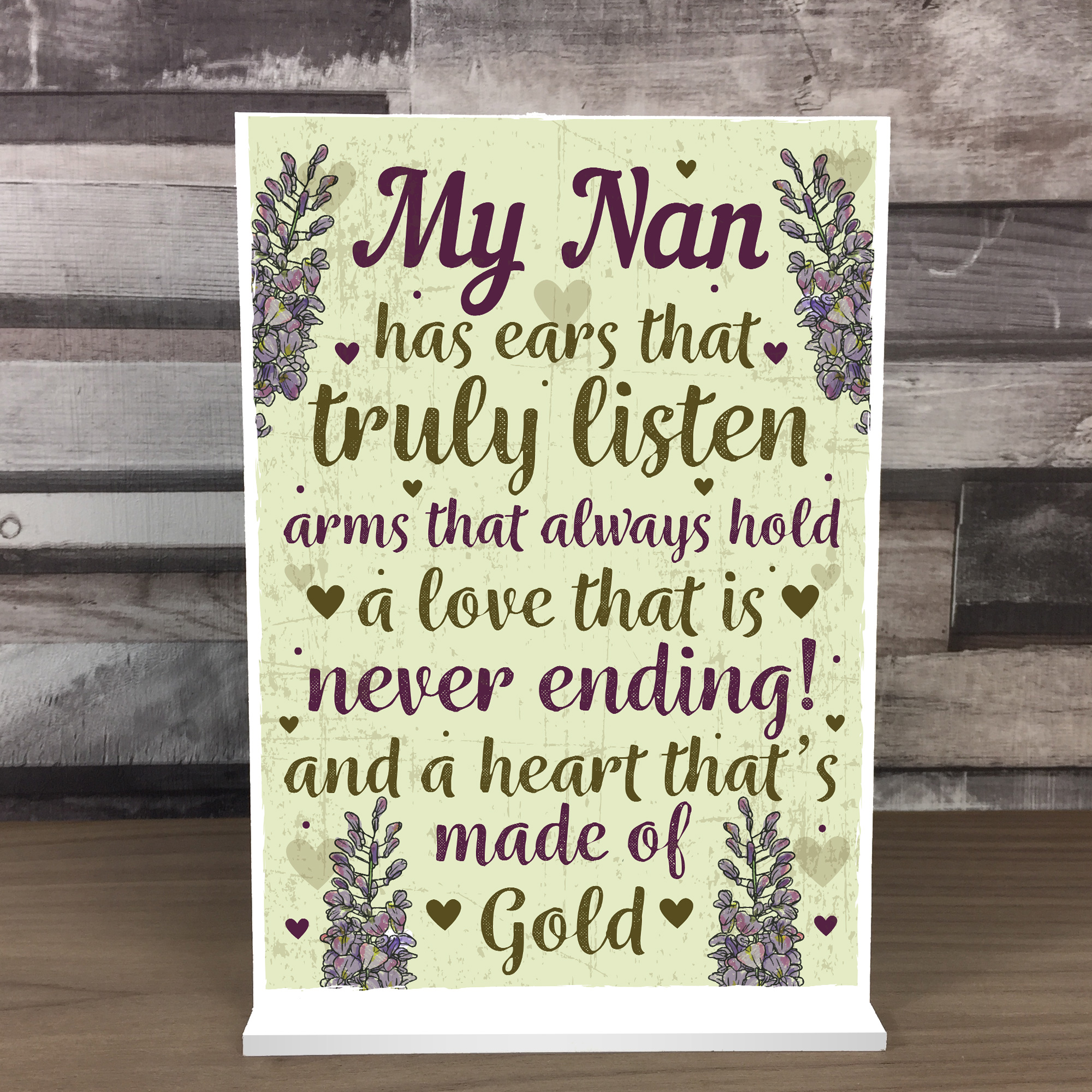 Nan Decorations Standing Sign Nanny Birthday Christmas Gift