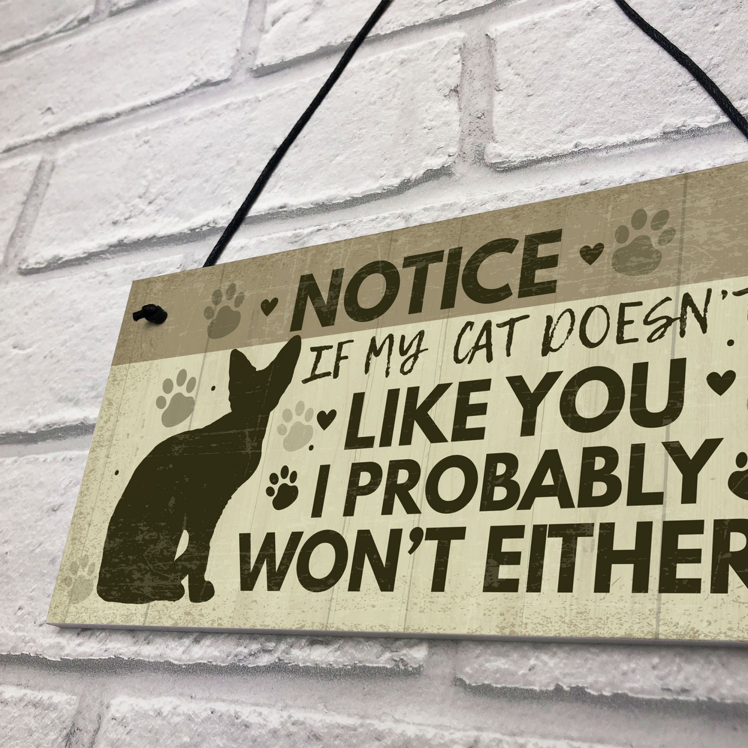 FUNNY Cat Sign For Home Hanging Plaque Funny Pet Sign For Cat