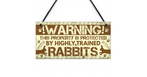 Beware Of The Rabbit Sign Bunny Rabbit Door Sign Hanging Plaques