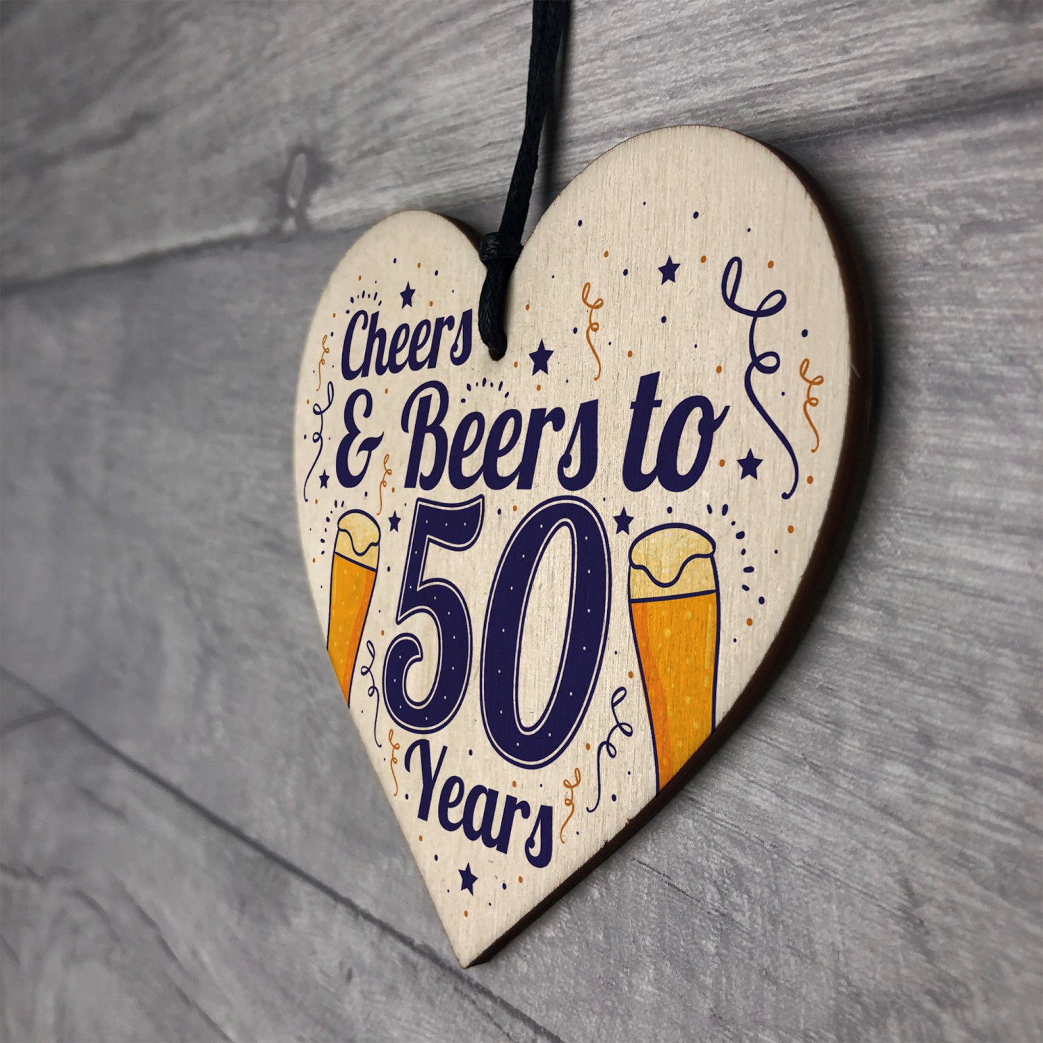 Cheers Beers 50th Birthday Novelty Gifts Men Wooden Heart Gift Cheers Beers 50th Birthday Novelty Gifts Men Wooden Heart Gift