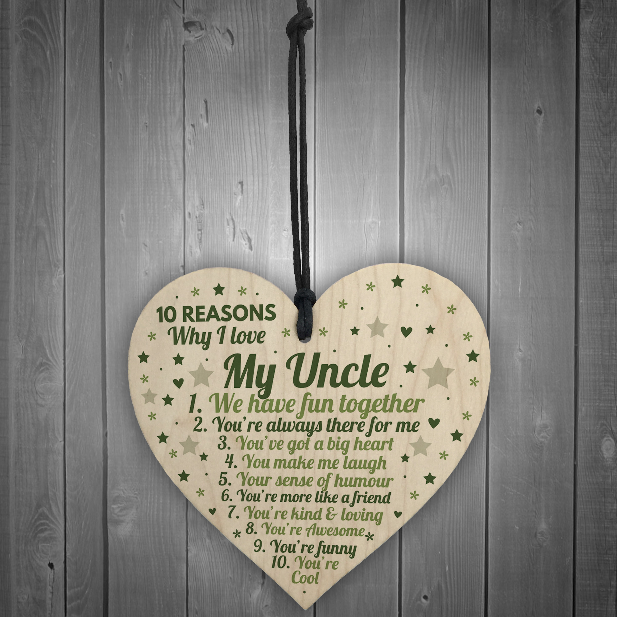 10 Reasons Why I Love My Uncle Wood Heart Sign Uncle Birthday