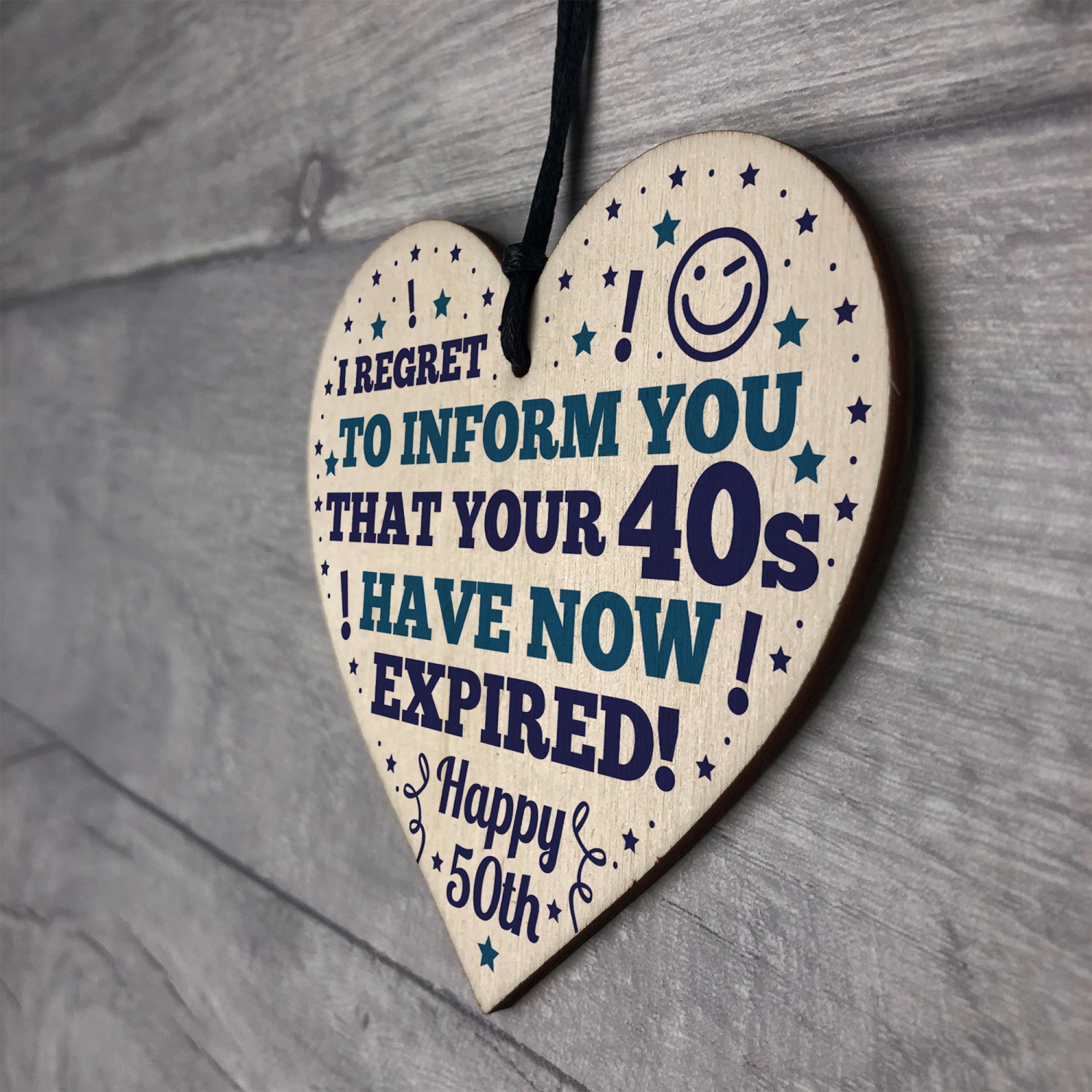 Novelty 50th Birthday Gifts For Mum Dad Brother Wood Heart Novelty 50th Birthday Gifts For Mum Dad Brother Wood Heart