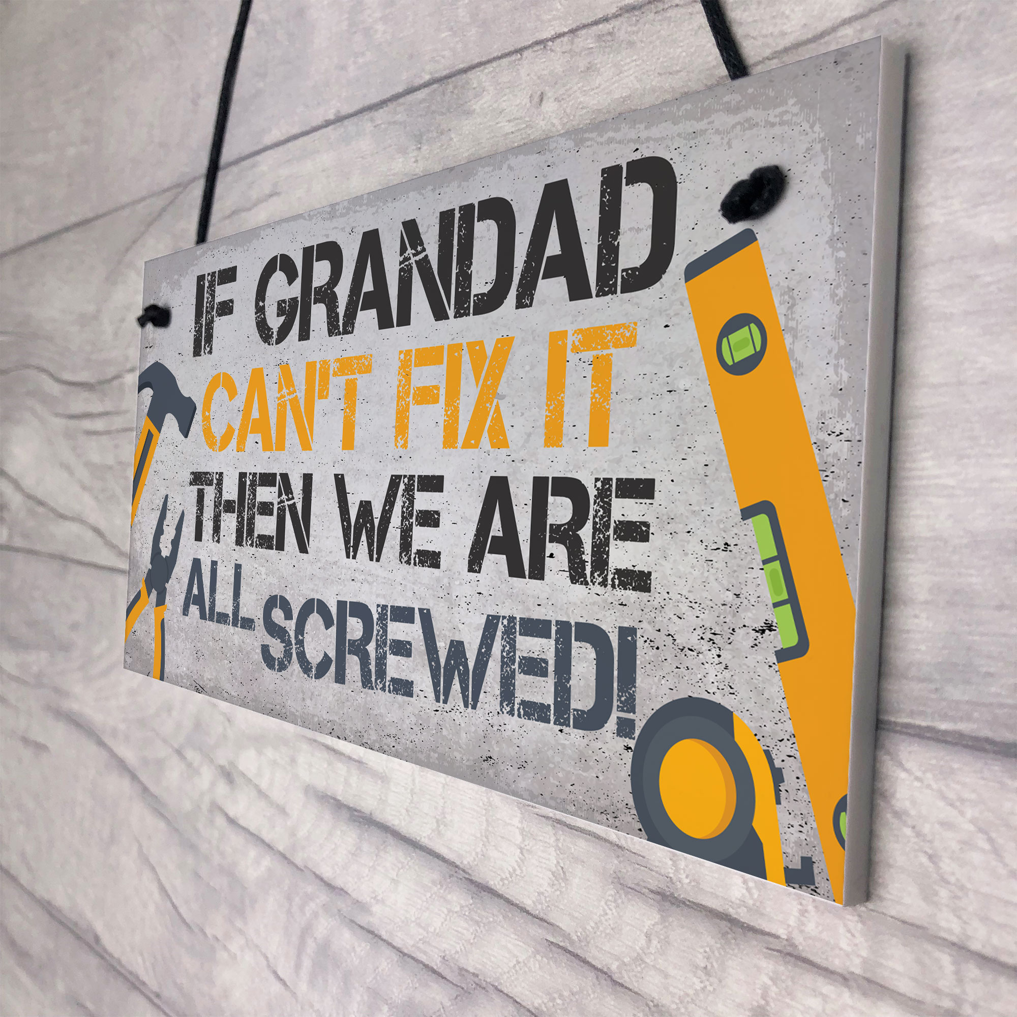 Grandad Fix It Man Cave Sign Garage Shed Wall Sign Birthday Xmas