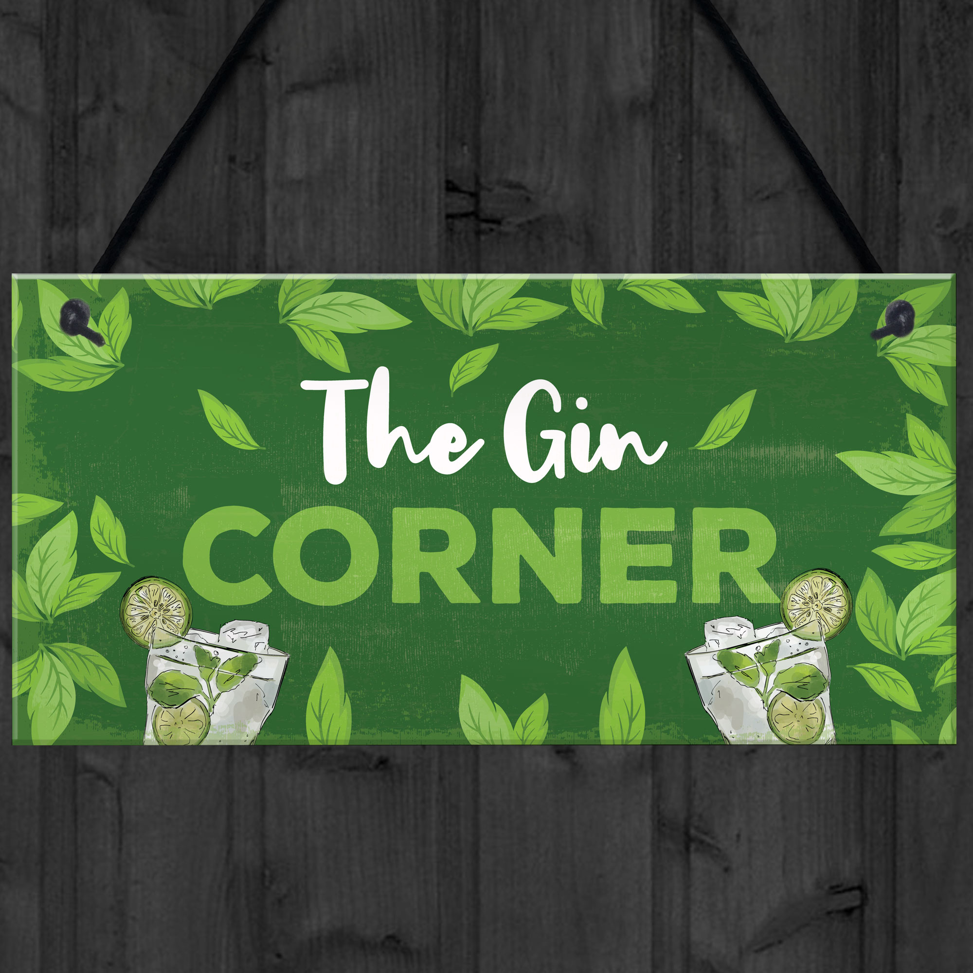 Funny Gin Gift Gin Corner Sign Bar Sign For Garden Summerhouse
