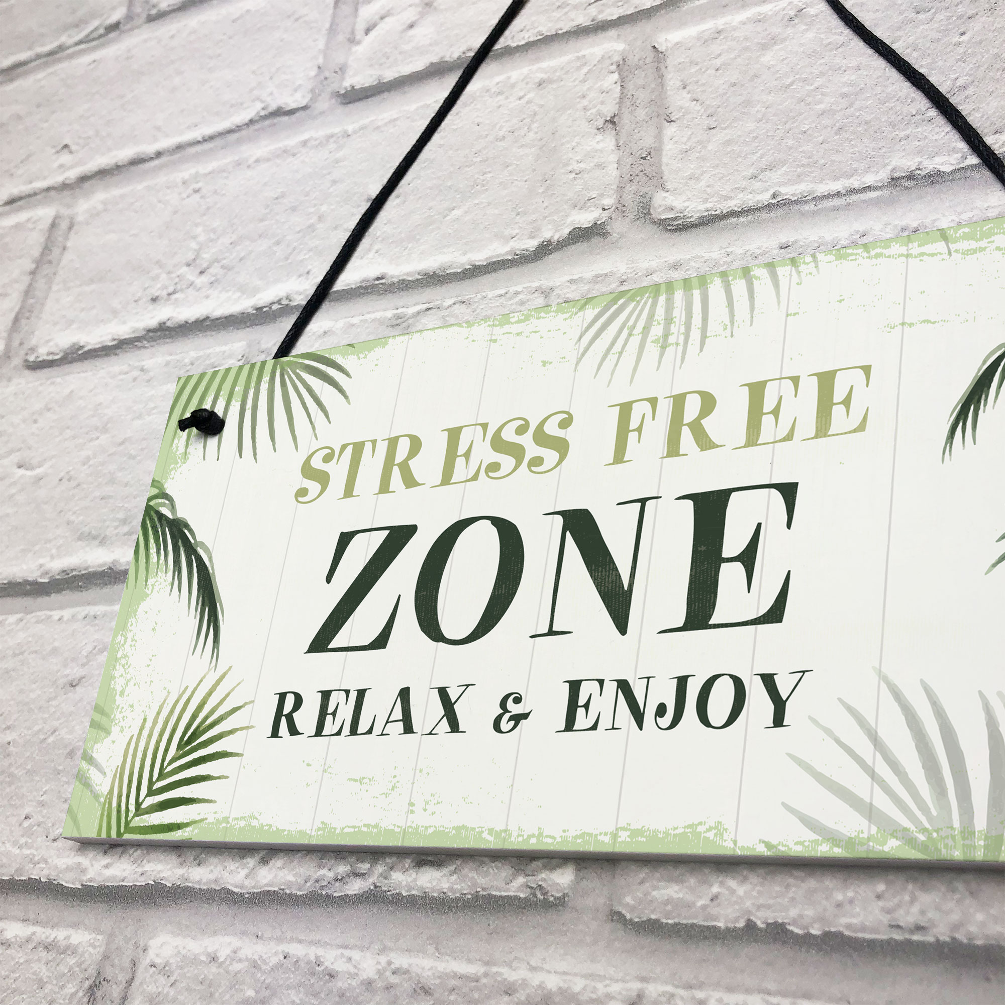 Stress Free Zone Sign Hot Tub Plaque Garden Shed Sumerhouse Sign