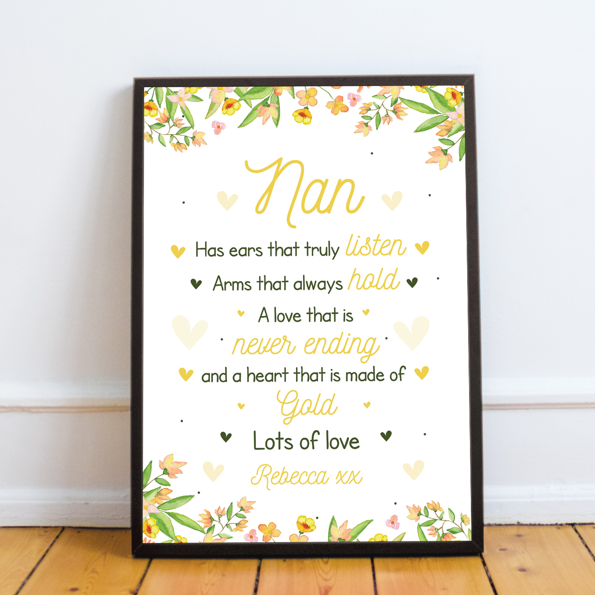 Nan Gift Personalised Print Framed Birthday Xmas Gift For Nan