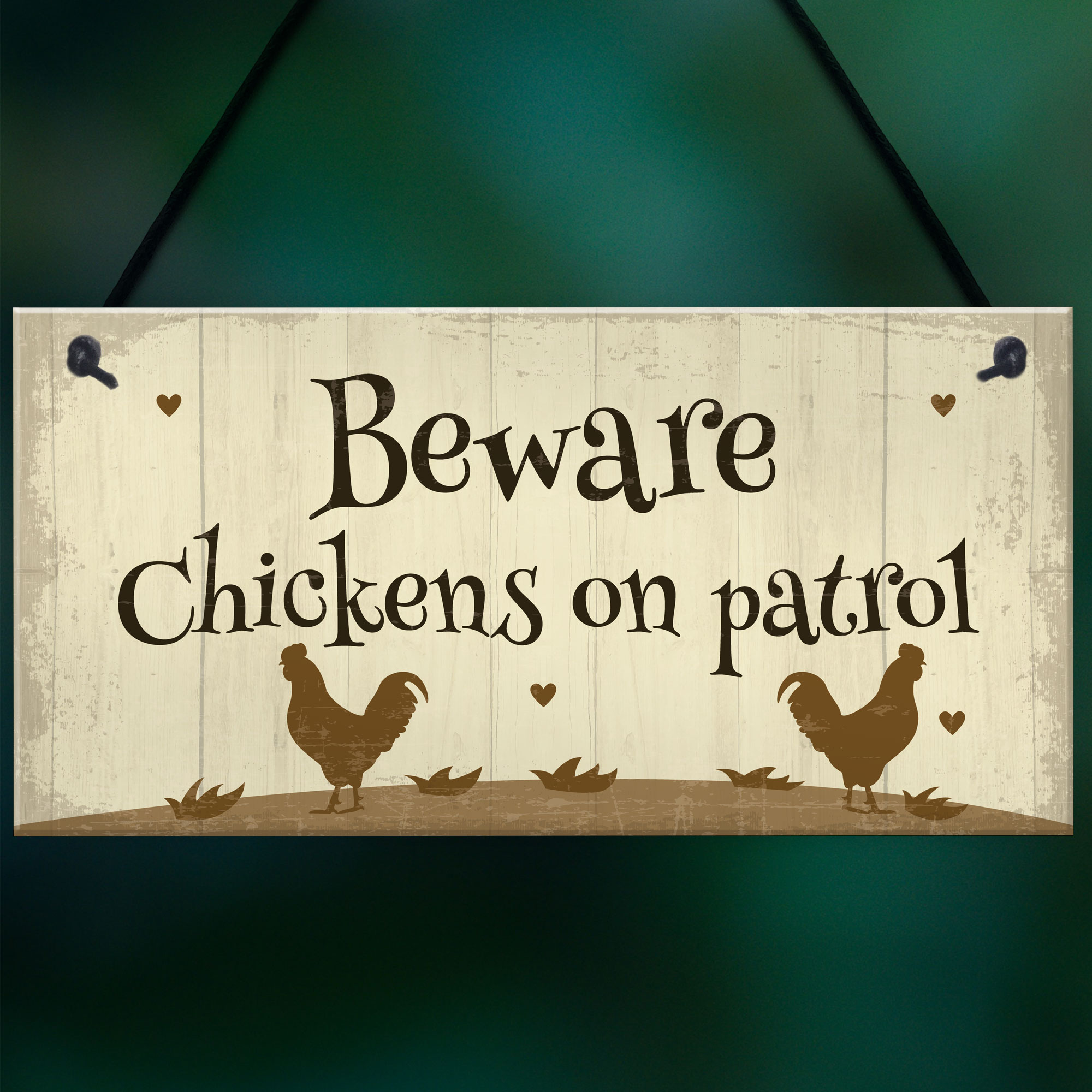 Funny Chicken Sign Chickens On Patrol Chicken Coop Hen Sign