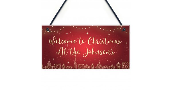 PERSONALISED Christmas Welcome Home Sign Christmas Decorations