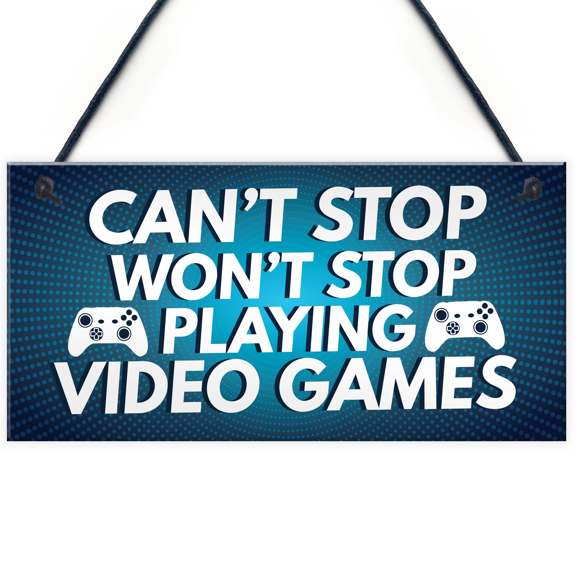 Gaming Sign Retro Hanging Plaque For Boys Bedroom Man Cave Sign
