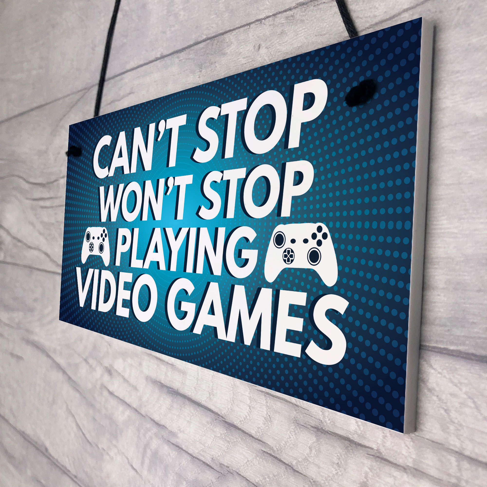 Gaming Sign Retro Hanging Plaque For Boys Bedroom Man Cave Sign