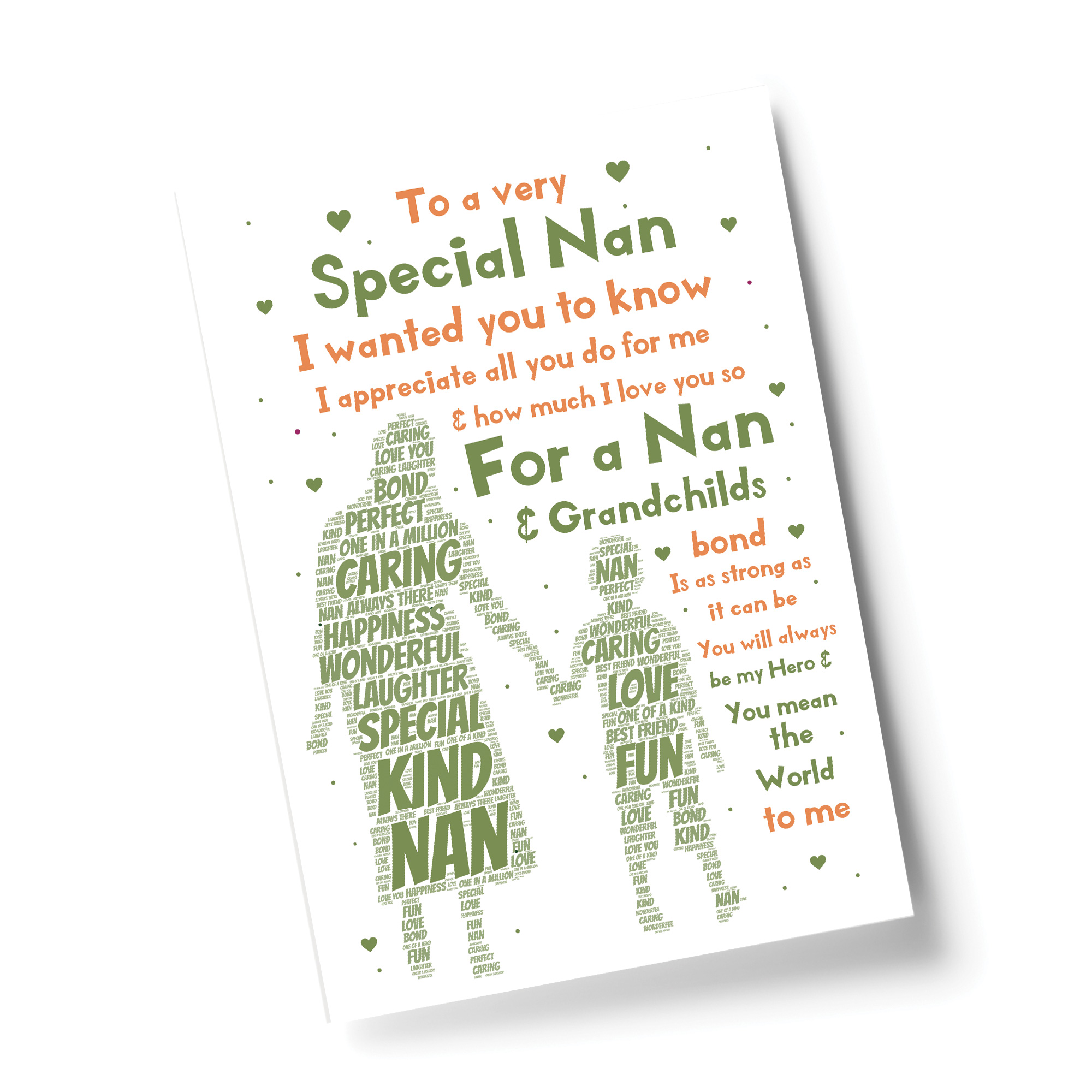 Nan Gift Nan Poem Print Nan Birthday Xmas Gift From Grandchild
