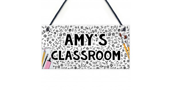 Hanging Classroom Sign Personalised Gift For Daughter Teacher