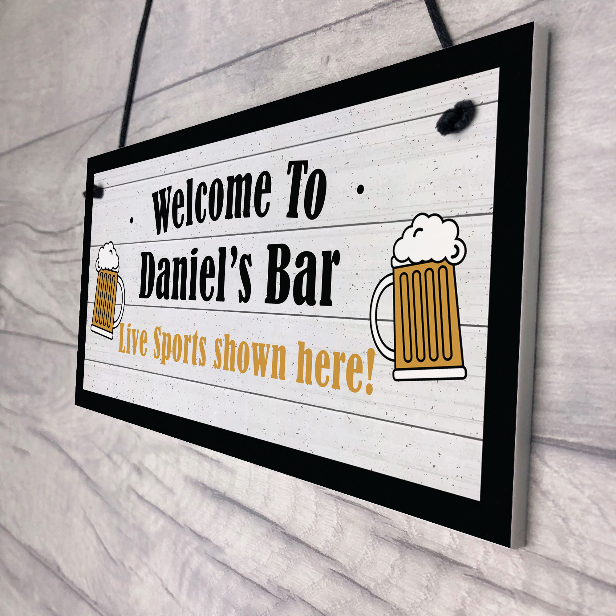Personalised Hanging Sports Bar Sign Home Bar Pub Man Cave Gift