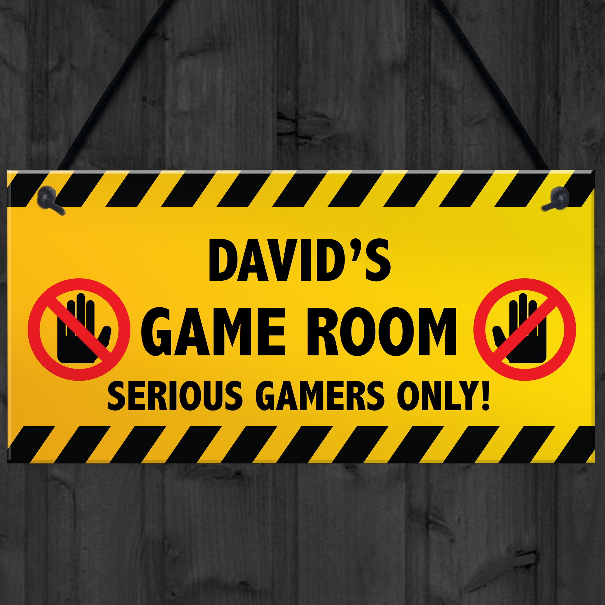 WARNING Sign For Games Room PERSONALISED Man Cave Room