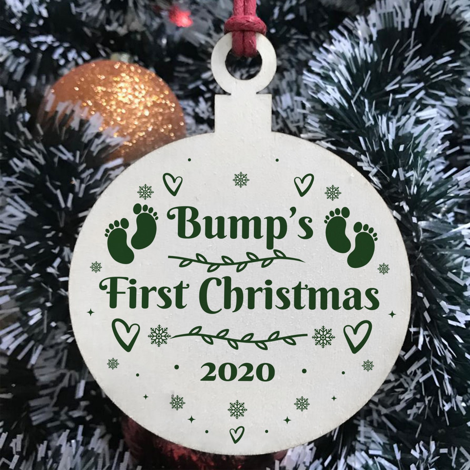 Bumps First Christmas Wood Bauble Gift For Bump Tree Decoration