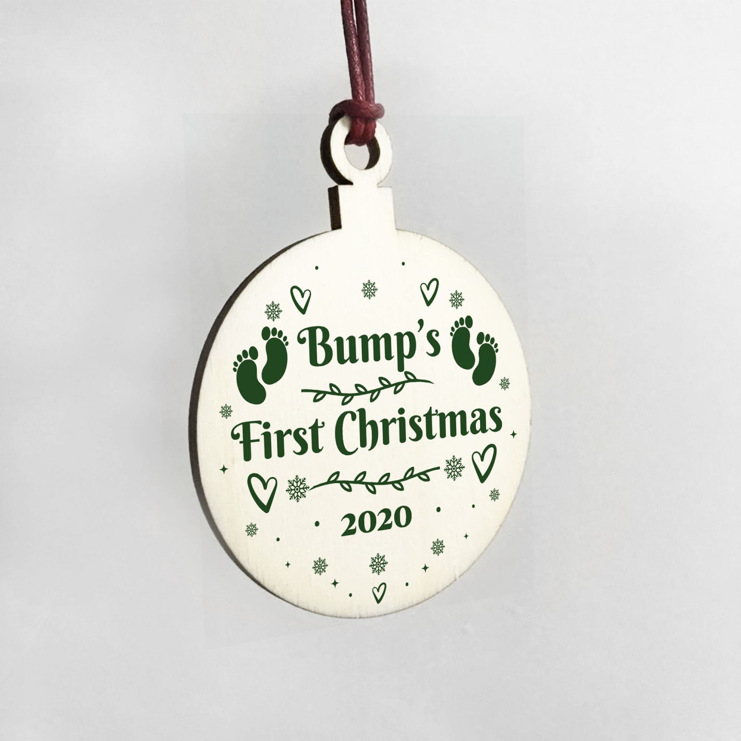 Bumps First Christmas Wood Bauble Gift For Bump Tree Decoration