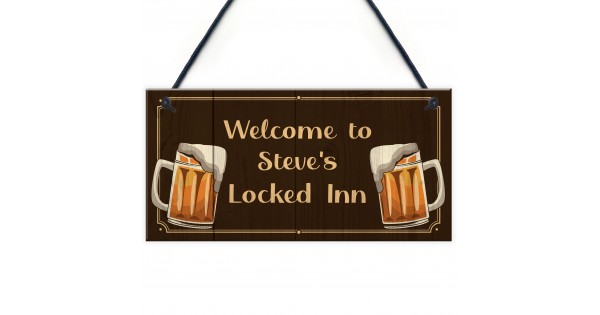 Unusual Lockdown Gift LOCKED INN Home Bar Man Cave Sign