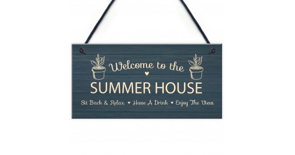 Novelty Summer House Signs Garden Shed Plaques Home Decor