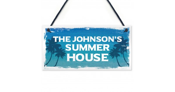 Summer House Sign Personalised Hanging Novelty Garden Sign