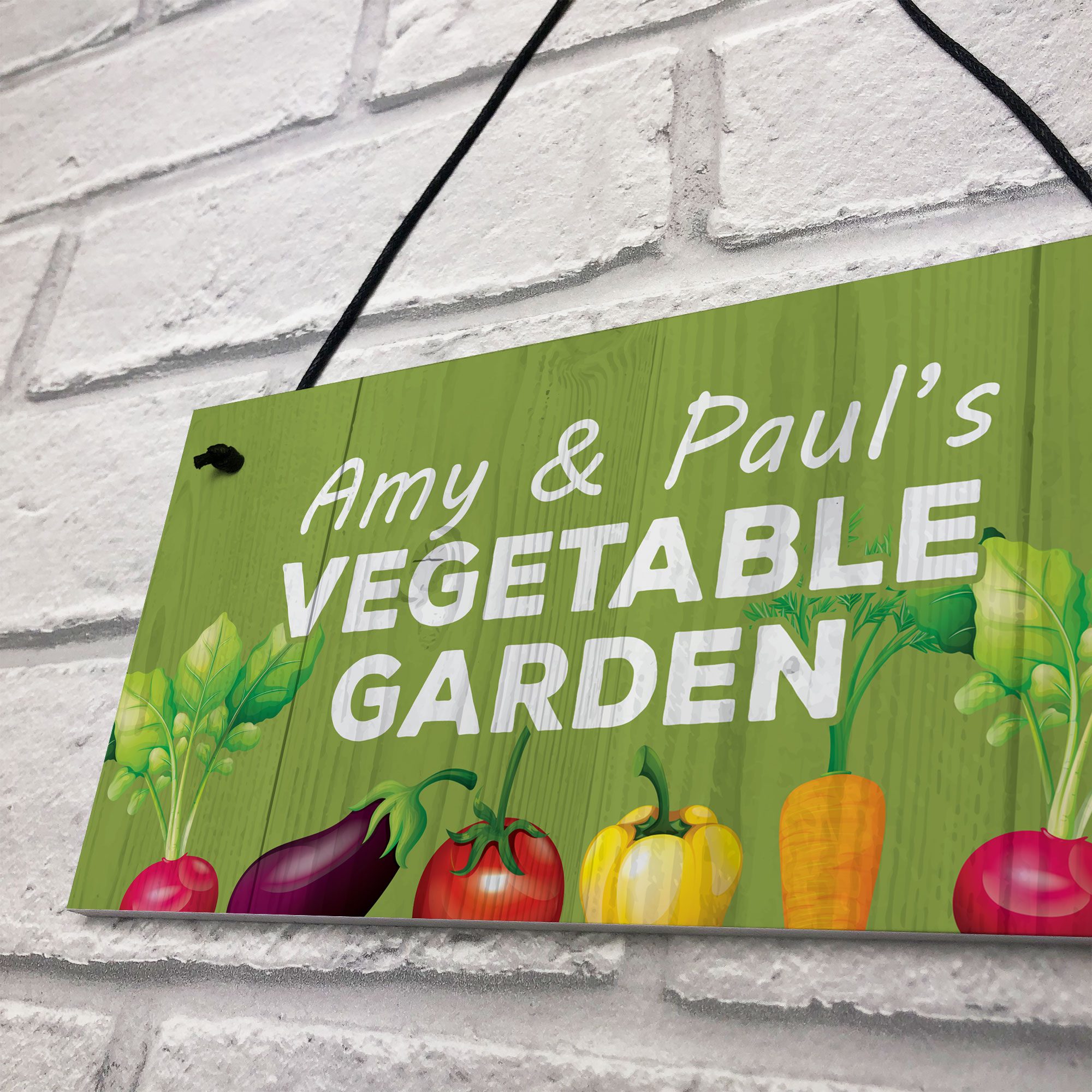 Vegetable Garden Personalised Hanging Allotment Greenhouse Sign