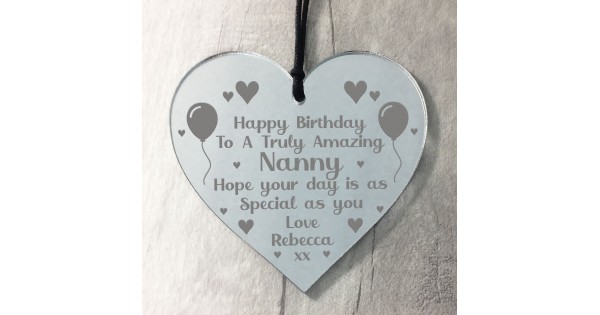 Special Happy Birthday Nan Gifts Engraved Heart Nan Gift