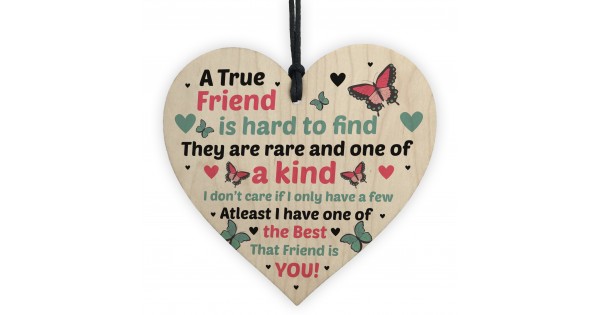 True Friendship Sign Best Friend Plaque Gift Shabby Chic Heart