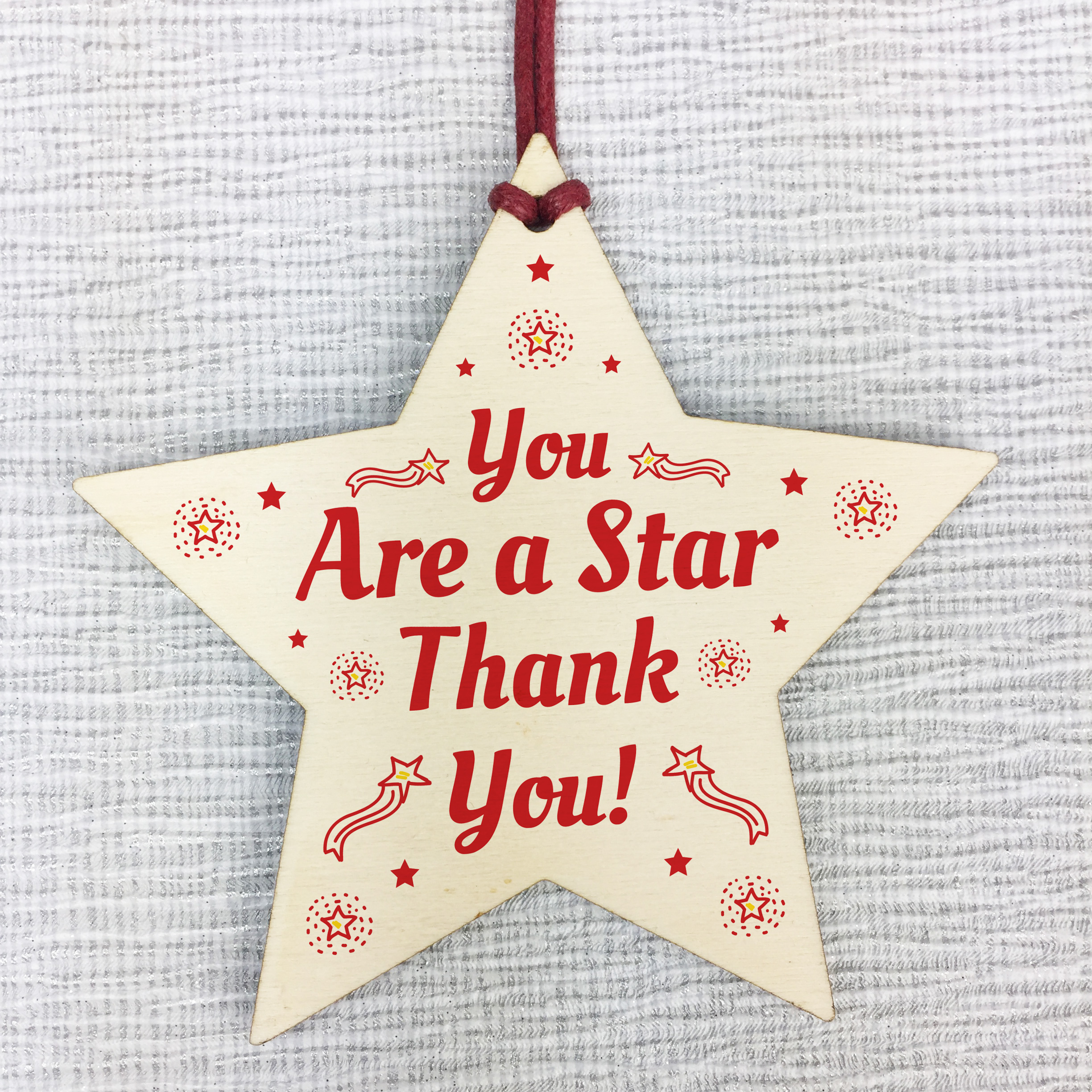 You Are A Star Gift Wooden Hanging Star Thank You Gift