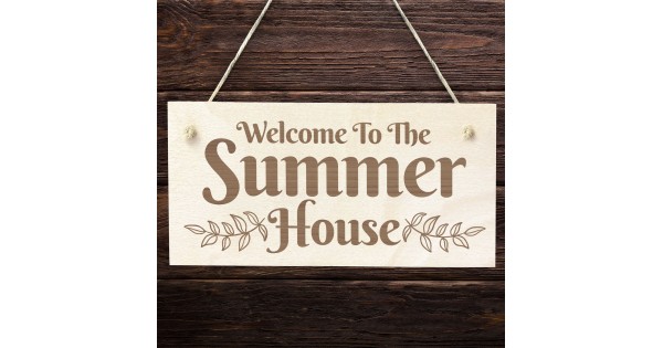 Summer House Home Decor Hanging Plaque Wooden Garden Sign