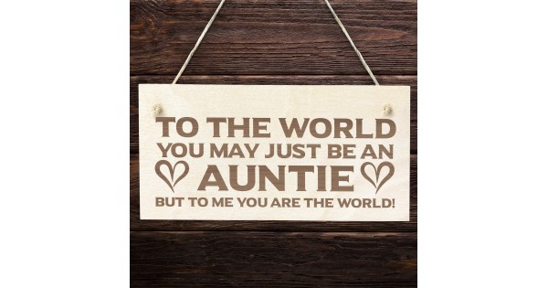 Novelty Gift For Auntie Birthday Christmas Engraved Wood Sign