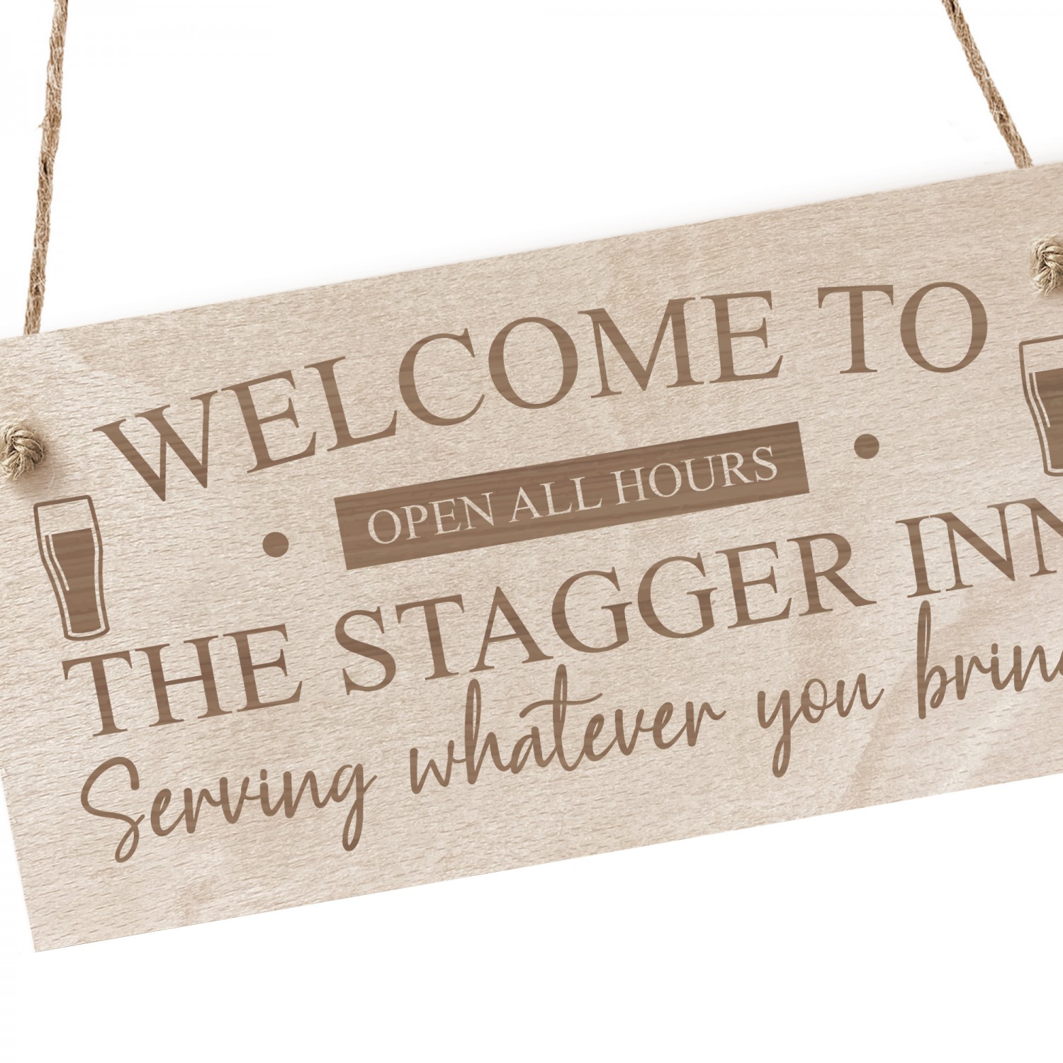Funny Bar Sign STAGGER INN Engraved Sign Landlord Gift Pub Sign