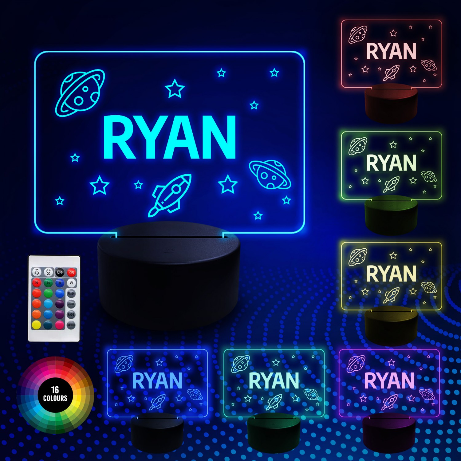 Personalised Boys Bedroom Sign Gift For Brother Son LED Light