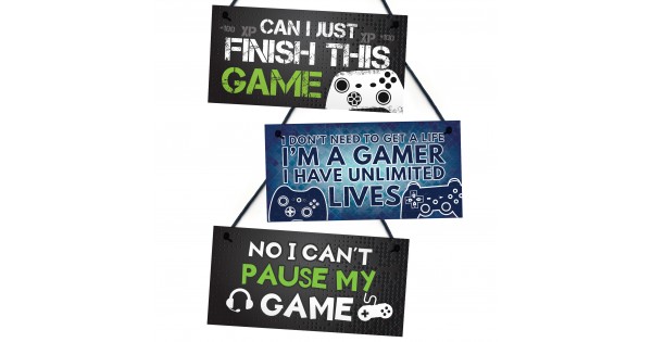 3 Gaming Door Signs Hanging Gaming Signs Funny Gaming Signs