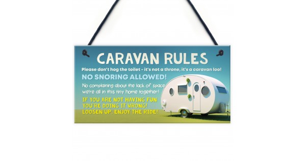 Funny Caravan Rules Sign Novelty Caravan Decor Accessories