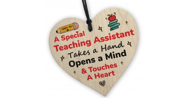 Special Teaching Assistant TA Wooden Heart Thank You Gifts