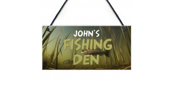 Personalised Fishing Den Sign Fishing Sign Fishing Accessories