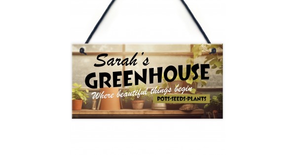 Shabby Greenhouse Sign PERSONALISED Shed Sign Garden Sign