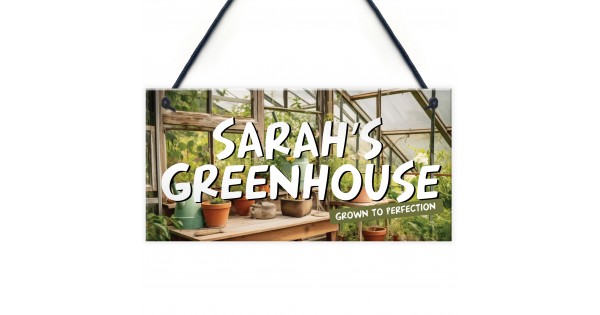 Novelty Greenhouse Sign Garden Sign PERSONALISED Summerhouse